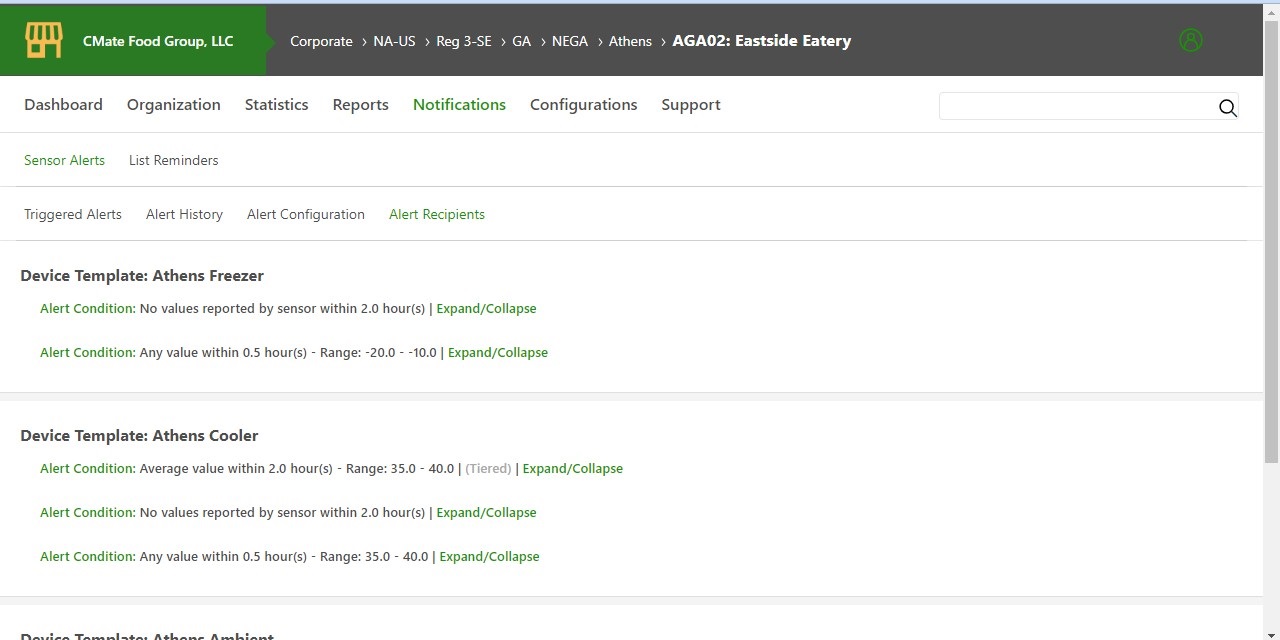 Viewing Sensor Alert Recipients – CM User Guide Viewing Sensor Alert Recipients – CM User Guide